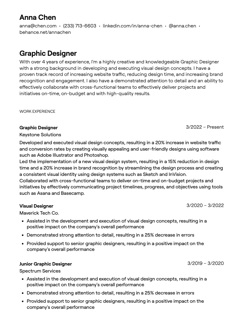 10 Graphic Designer Resume Examples with Guidance 